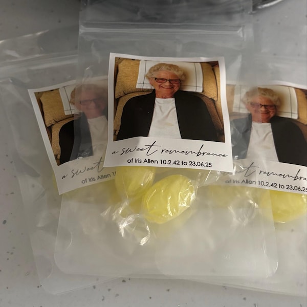 Celebration of Life Favor Bags, Funeral Favors, Memorial Candy Bags ...