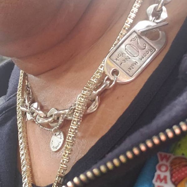 Antique Silver Bold Chain Necklace, Uno De 50 Style Chain Necklace ...