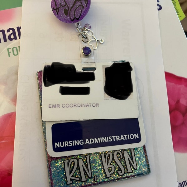Nurse Badge Reel, RN Badge Reel, EKG Heart Badge Reel, Cardiac Nurse ...