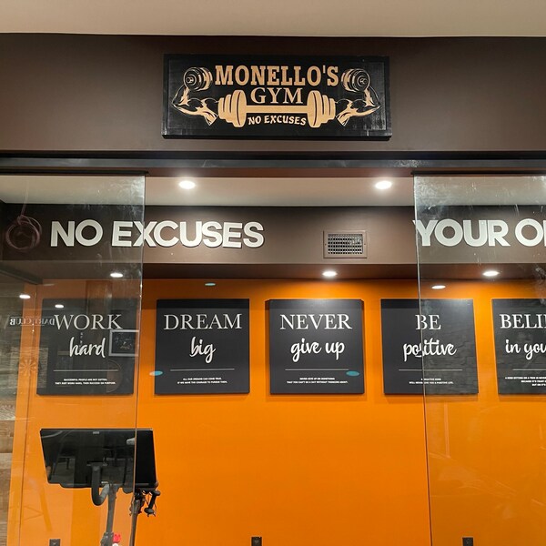 Personalized Gym Name Sign Custom Home Gym Workout Room Sign Gifts for ...