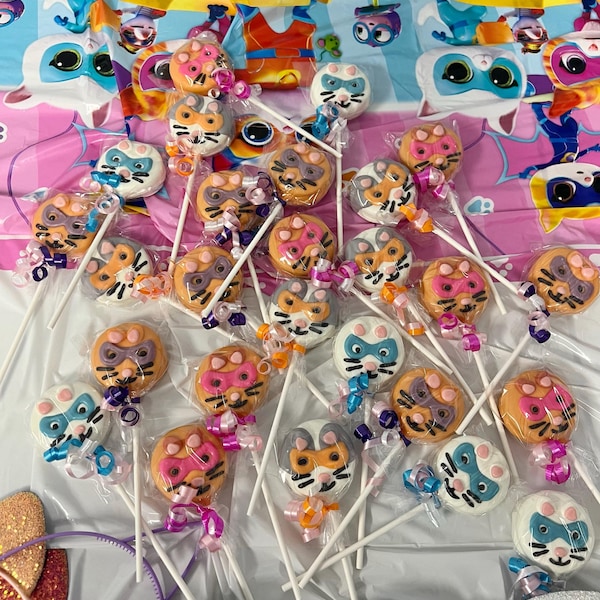 Cat Oreo Cookie Pops / Cat Birthday Party Favor / Chocolate Covered ...
