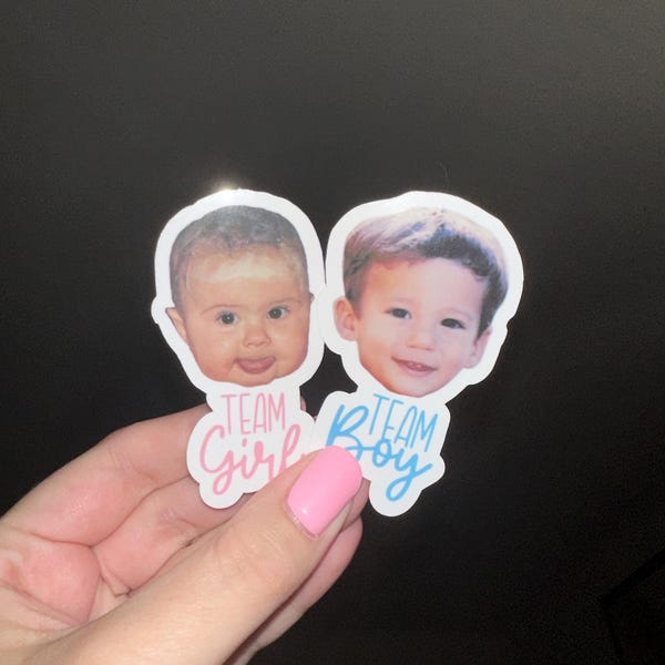 Team Boy and Team Girl Stickers, Personalized Baby Sticker, Baby Shower ...