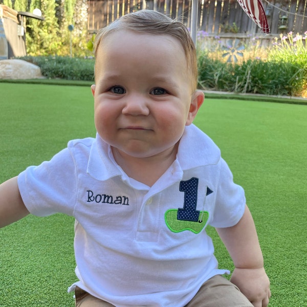 Golf Polo Birthday Shirt - Boys Birthday Shirt - Hole in One Birthday ...