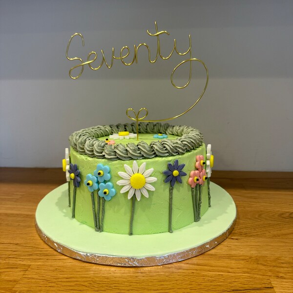 Custom Number 70th Birthday Cake Topper Wire, Custom Seventy Number ...