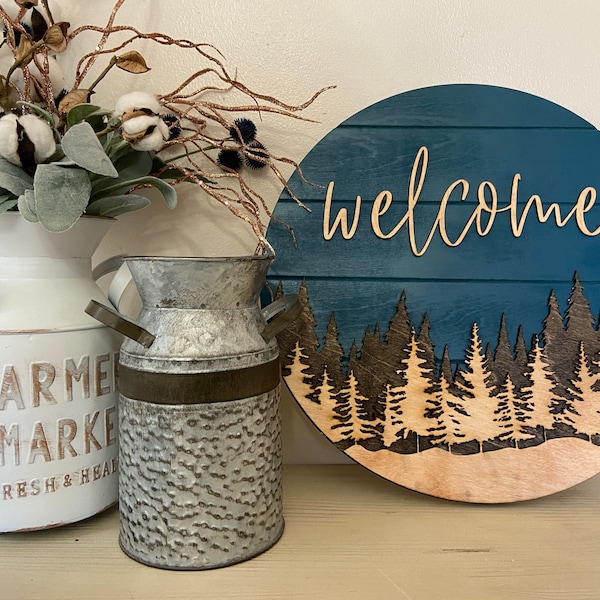 Digital File - Forest Round Name Sign SVG for Glowforge Laser Cutters ...