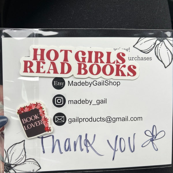 Hot Girls Read Books Sticker vinyl Sticker PINK - Etsy