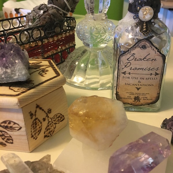 Broken Promises Potion Bottle, Large Glass Potion With Vintage Book ...