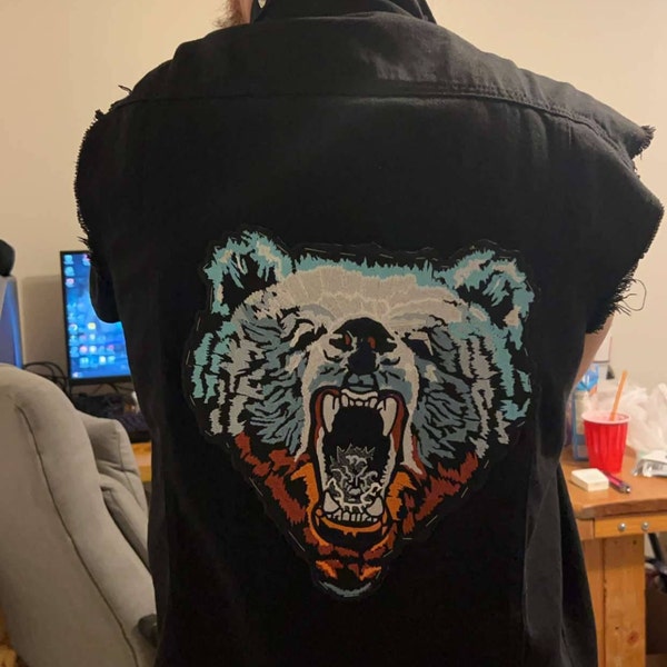 BEAR Large Back Patch for Custom Biker Vest - Etsy