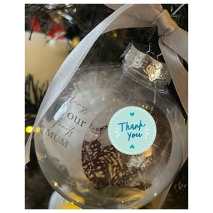 Floating Photo Memorial Memory Bauble, Special Bauble, Personalised ...