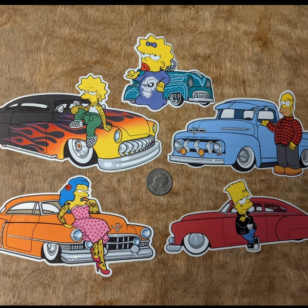 Simpsons Family Sticker Pack- Marge, Bart, Homer, Lisa, Maggie - Etsy