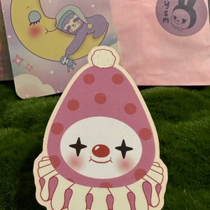 Pastel Sloth Jester Vinyl Sticker Diecut Clown Clowncore - Etsy