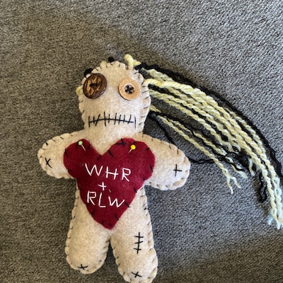 Voodoo Doll With Long Hair-voo Doo Doll-handmade Felt Voodoo Doll With ...