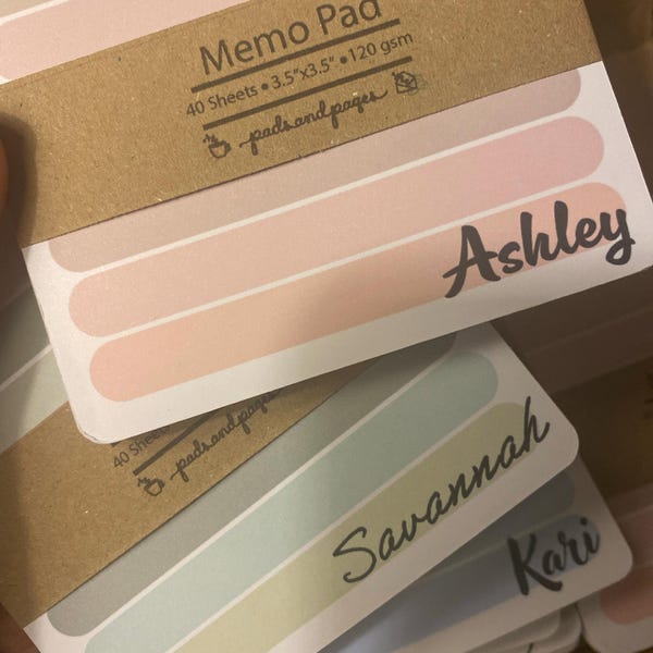 Personalized Minimalist Memo Pads, Custom Gifts For, Him, Her, Journal ...