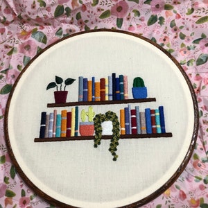 Bookshelf Embroidery PDF Pattern & Stitch Guide | Etsy Canada