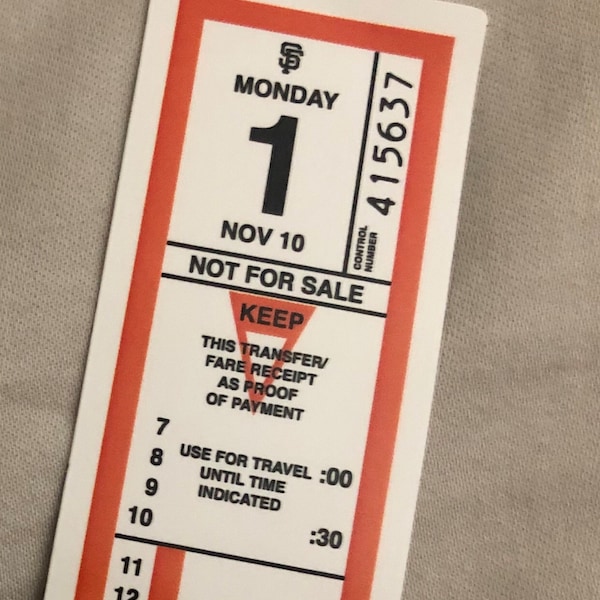 SF MUNI Transfer Die Cut Sticker - POP: Proof of Purchase - Bus ...