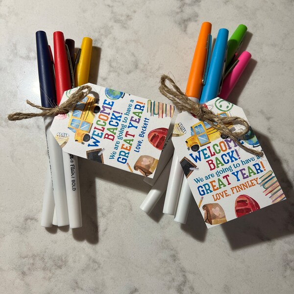 Welcome Back Tags Back to School Label First Day of School Gift Tag ...