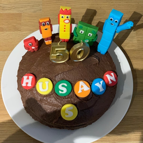 Handmade Edible Number Blocks Numberblocks Cake Topper Decoration ...