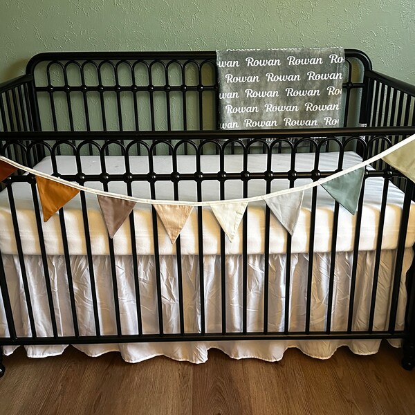 Boho Rainbow Bunting Banner, Colorful Bunting Garland, Neutral Fabric ...