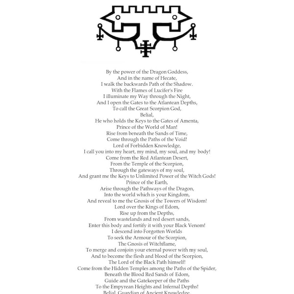 Secret Demon Belial Grimoire Pages, Printable Book of Shadows, Belial ...