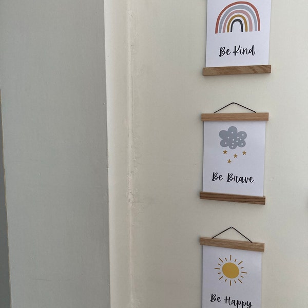 Be Happy Be Kind Be Brave Set of 3 Unframed Poster Prints for Girl Boy ...