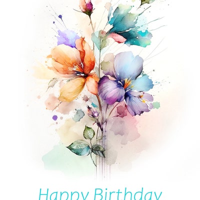 Watercolor Flowers Clipart, 40 Png, Floral Clipart, Hand-painted ...