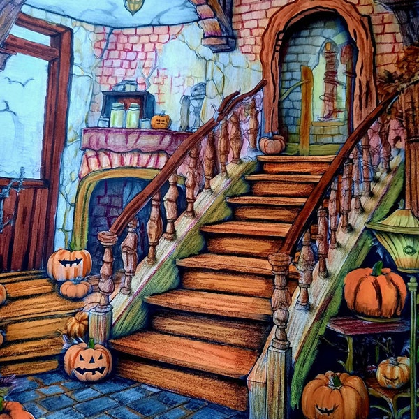 20 Halloween Interior Coloring Book, Printable PDF, Spooky Creepy ...