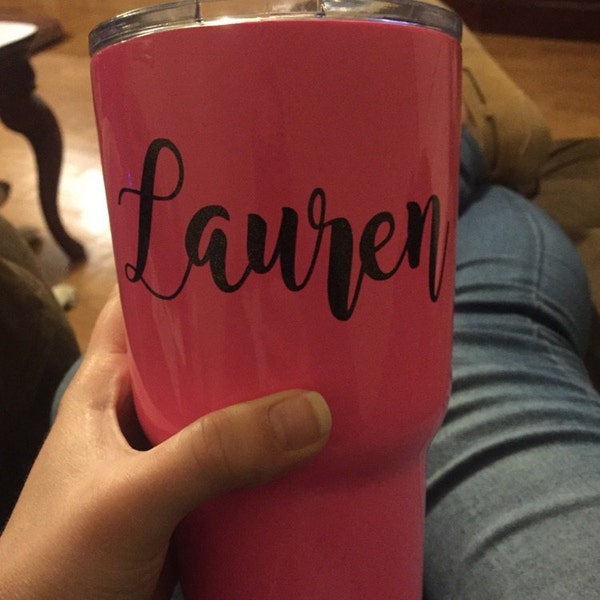 Vinyl Name Decal - Name Decal for Yeti Cup, Name Label, Yeti Rambler ...