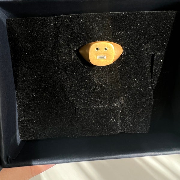 Gold Plated Smiley Face Ring, Emoji Ring, Happy Face Ring, Gold Chunky ...