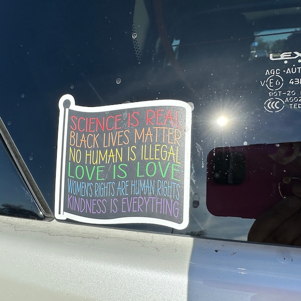 WATERPROOF Progress Pride Flag Sticker Rainbow LGBTQAA LGBTQ+ Inclusive ...