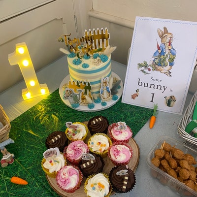 Peter Rabbit 1st Birthday Table Sign, Peter Rabbit Birthday Sign, Some ...