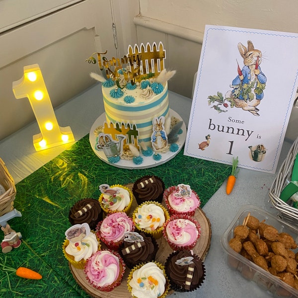 Peter Rabbit 1st Birthday Table Sign, Peter Rabbit Birthday Sign, Some ...