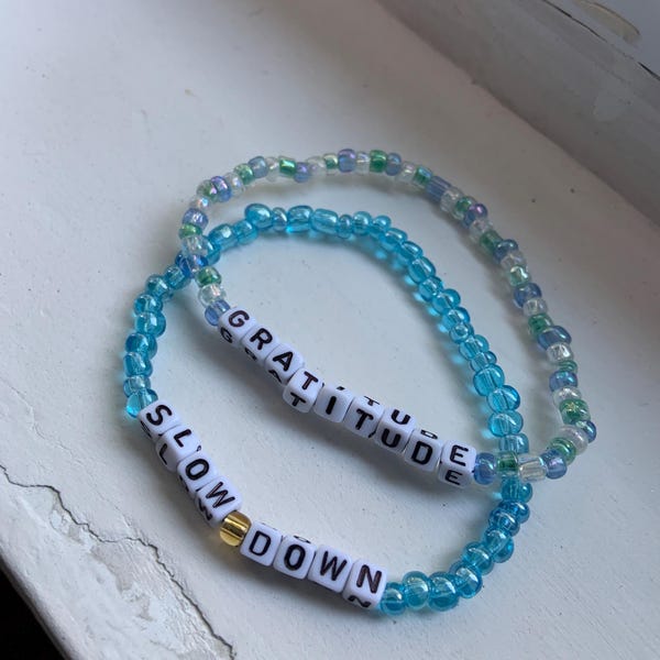 Custom Beaded Word Bracelet, Words of Affirmation, Expression Bracelets ...