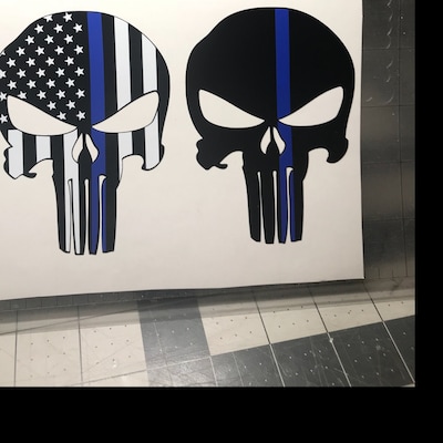 American Flag Skull JPG Image & SVG DXF Cut Thin Blue Line Mask Skull ...