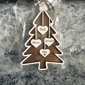 Personalized Family Christmas Tree Ornament 2024, With Family Member ...