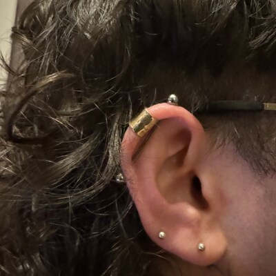 Plain 9ct Gold Ear Cuff, Helix, 9k Solid Yellow Gold, Red Gold or White ...