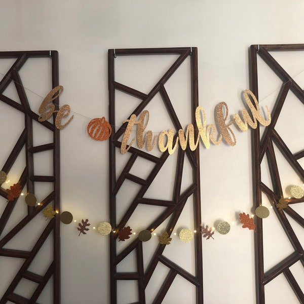 Be Thankful Glitter Banner, Fall Thanksgiving Decor - Etsy