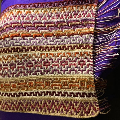 Mosaic Crochet Afghan/blanket Pattern FIVE WISHES. Charts and - Etsy