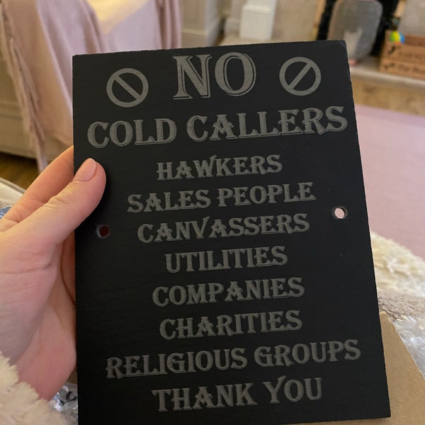 No Cold Callers, Hawkers, Sales Etc Slate House Sign - 4 Sizes ...