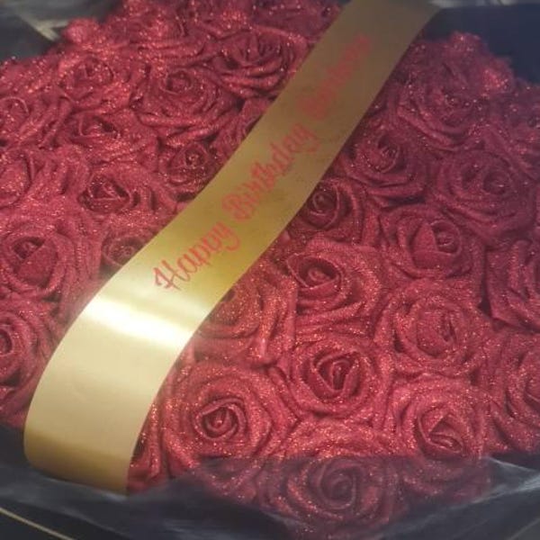Red Black and Gold Eternal Rose Bouquet Flowers Black Roses Gift Ideas ...