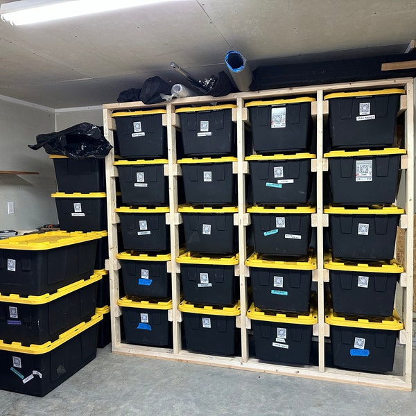 Mobile Storage Bin for Garage Kit / 27 Gallon Shelf on Wheels / Trendy ...