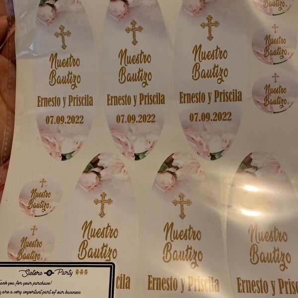 Personalized Stickers / Baptism Labels / Baptism Favors / Candle ...