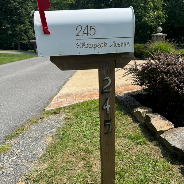 Personalized Mailbox Numbers - Street Address Vinyl Decal - Custom ...