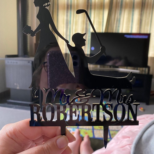 Golf Cake Topper, Bride Pulling Groom, Bride Dragging Groom, Funny ...