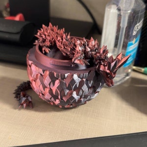 3D Printed Crystal Dragon, Dragon Egg, Articulated Dragon Figurine ...