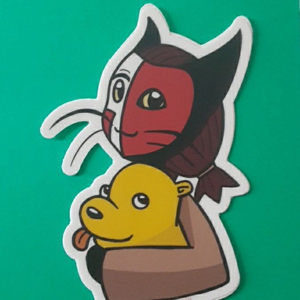 ENA and Shepherd and Hourglass Dog Vinyl Sticker Set Two Stickers Based ...