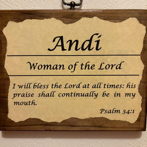 Personalized Bible Verse Name Plaque | Scripture Meaning Decor - Etsy