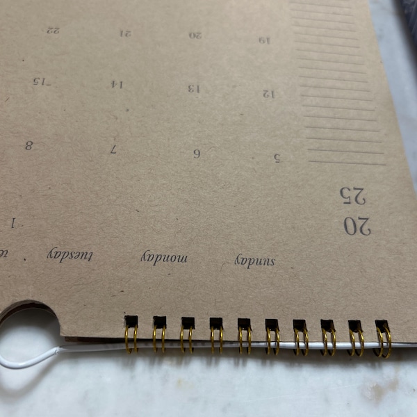 8.5in X 5.5in Natural Kraft Calendar / Small Wall Hanging 2026 Calendar ...