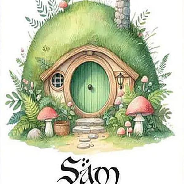 Hobbit Home, Green Door, the Shire, Custom Name Text, Nursery ...