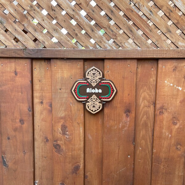 Polynesian Themed Tiki Aloha Sign / Plaque - Disney Polynesian Inspired ...