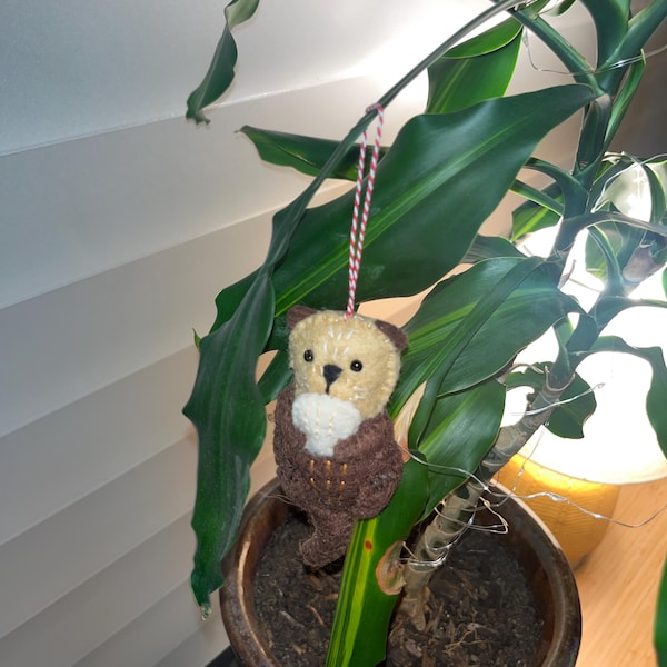 Otter Ornament - Felt Wool Fair Trade Christmas Decor Handmade in Nepal ...